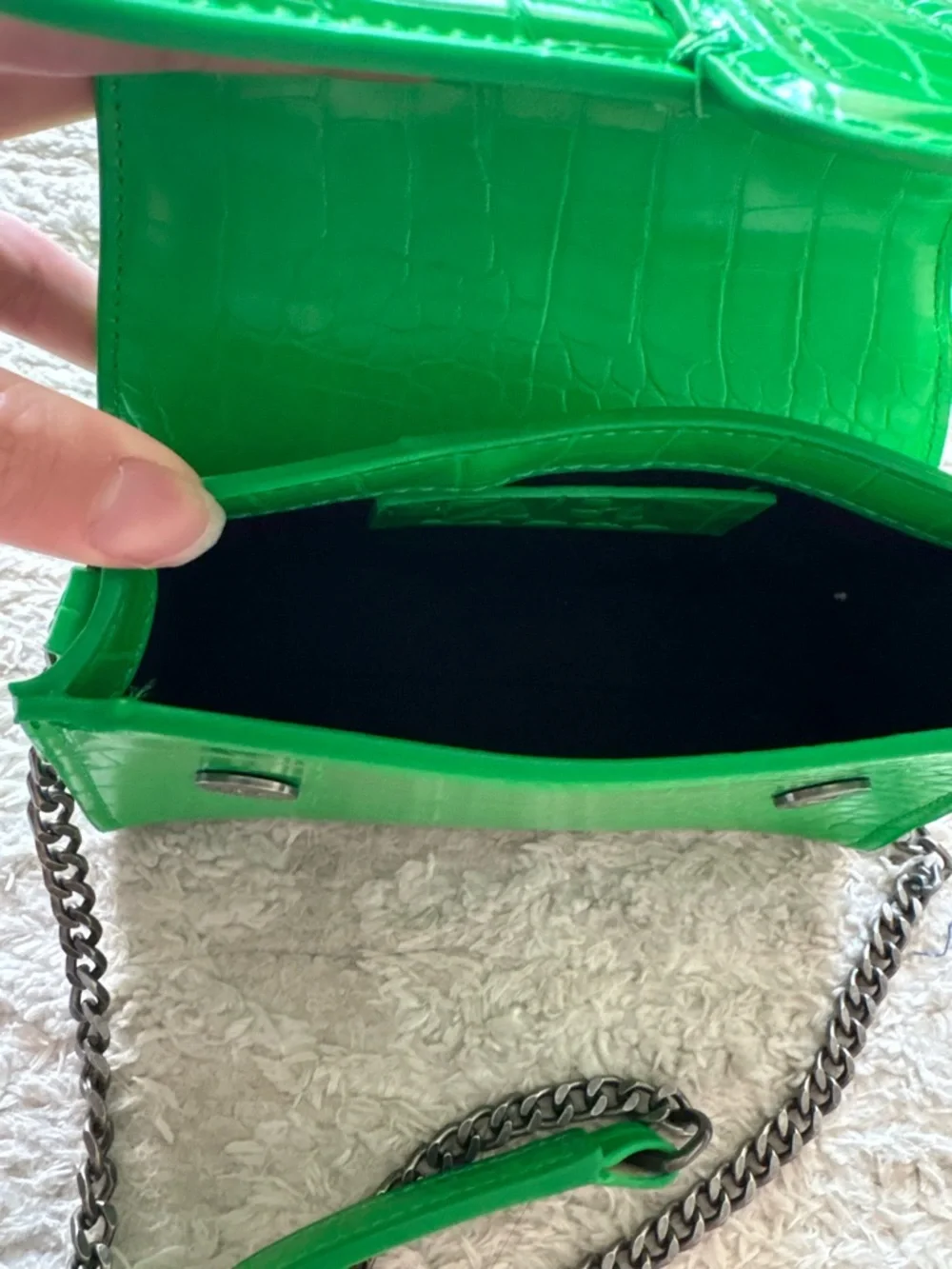 Zara | Bags | Zara Mini City Bag Featuring A Neon Green ...